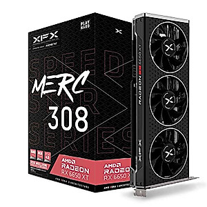 XFX Speedster MERC308 Radeon RX 6650XT Black Gaming Graphics Card with 8GB GDDR6 HDMI 3xDP, AMD RDNA 2 RX-665X8TBDY