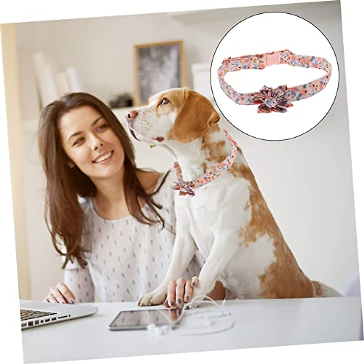 Mipcase Pet Collar Puppy Collars Kitten Collars Soft Cat Collar Cone Dog Training Collar Dog Cone Collar Pet Neckbands Cat Necktie Pet Decor Accessory Cotton Printing Pink Dog Leash