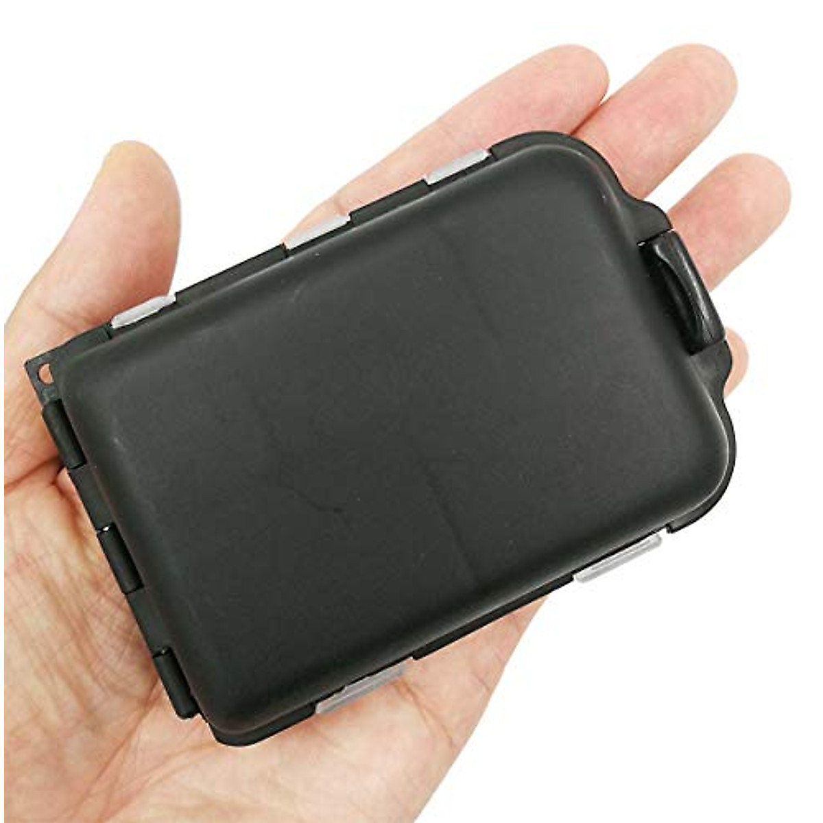 2x Small Hard Fishing Tackle Box Portable Case Hooks Lure Baits Storage Box Containers For Storing Swivels Jigs Hooks Sinker,10 Compartments (Black)