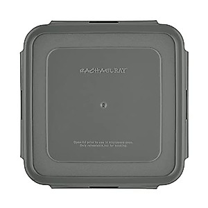 Rachael Ray Leak-Proof Nestable Container Food Storage Bin Set, 10-Piece Square, Gray Lid