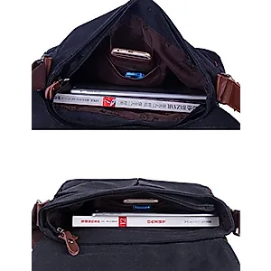 Small Messenger Bag for Men Women Casual Work Bag Canvas Satchel Bag Bookbag for Traveling Camping