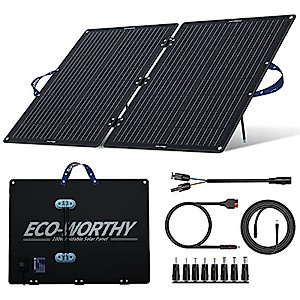 ECO-WORTHY 120W Foldable Solar Panel for Jackery Explorer/Flashfish/BALDR/Goal Zero Portable Generator Power Station, with 20A Charge Controller to Charge 12V Battery