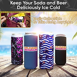 Baxendale Tall Can Sleeve for Slim Can and Tall Beer Cans - Set of 6 12oz Skinny Sleeve Insulated Cooler Sleeves to Keep Drinks Cold - Compatible with Truly, Michelob Ultra, Seltzers, Redbull and More