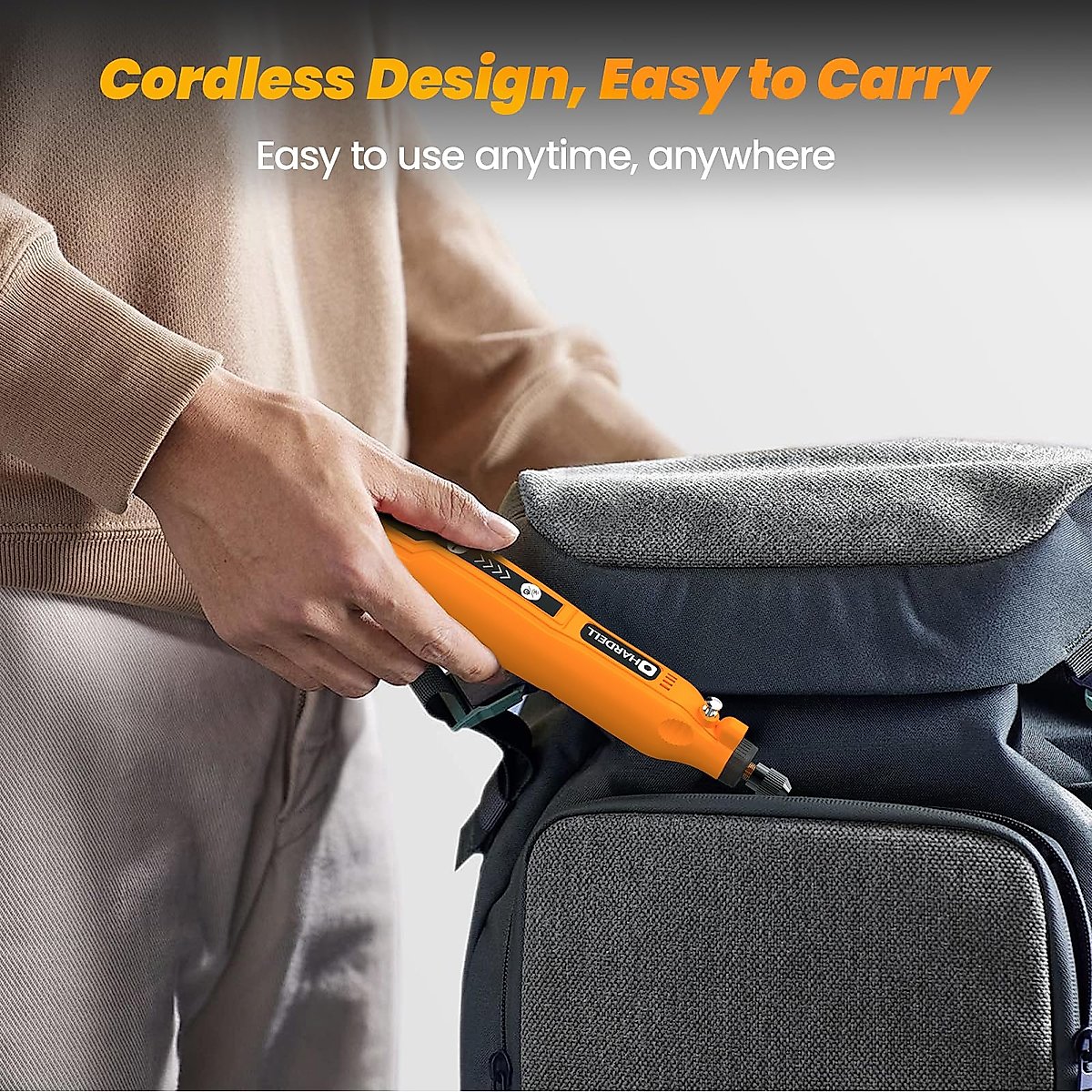 HARDELL Mini Cordless Rotary Tool, 5-Speed and USB Charging Rotary Tool Kit with 55 Accessories, Multi-Purpose 3.7V Power Rotary Tool for Sanding, Polishing, Drilling, Etching, Engraving, DIY Crafts