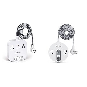 Power Strip with USB C, 3 Outlets 4 USB Ports (22.5W/4.5A) Desktop Charging Station, Flat Plug, 5ft Braided Extension Cord, Non Surge Protector for Travel, Cruise Ship, ETL Listed