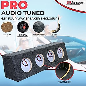 Atrend Bbox Pro Audio Tuned 4 Way 6.5 Wedge Shape Car Speaker Boxes & Enclosures-Speaker Box for Great Sound Quality for Home & Vehicle-Push and Insert Speaker Terminals - Four way 6.5 Speaker Boxes
