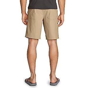 Eddie Bauer Men's Rainier Pull-On Shorts, Light Khaki, Medium, Hiking Shorts