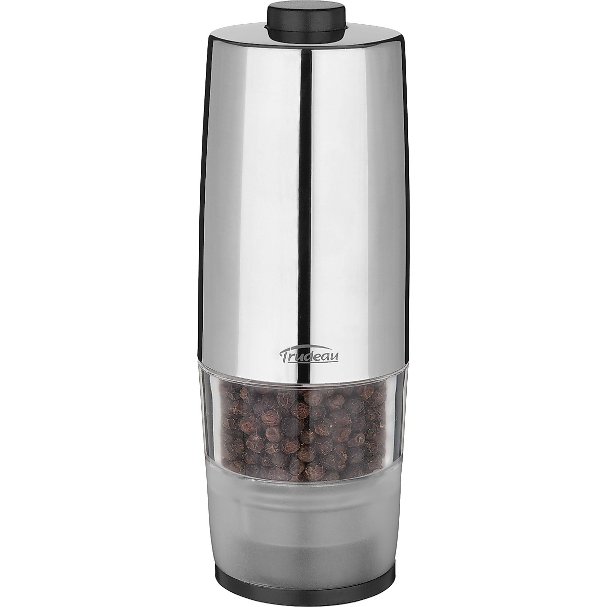 Trudeau One-Hand Battery Operated Pepper Mill, Stainless Steel Finish 7 by 2