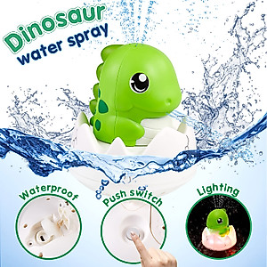 Rechargeable Baby Bath Toys, Dinosaur Baby Toys Gifts, Light Up Bath Toys, Sprinkler Bathtub Toys for Toddlers Infant Kids, Spray Water Bath Toy, Pool Bathroom Baby Toy Gifts