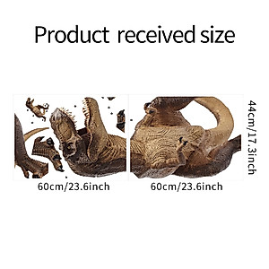 ROFARSO Cool Large Dinosaur Tyrannosaurus Rex Model Wall Stickers for Kids Removable Wall Decals DIY Peel and Stick Decorations for Nursery Baby Boys Bedroom Playroom Living Room Gaming Room