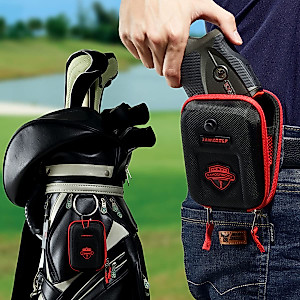 JAWEGOLF Carrying Cases Golf Rangefinder Case Bag Compatible with Bushnell Callaway Or Other Laser Rangerfinder (Black-Magnetic)