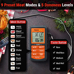 ThermoPro TP01A Digital Meat Thermometer for Cooking + ThermoPro TP06B Digital Grill Meat Thermometer with Probe