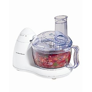 Hamilton Beach Compact 8-Cup Food Processor & Vegetable Chopper for Chopping, Shredding, Slicing, Mixing and Mincing, White (70450)