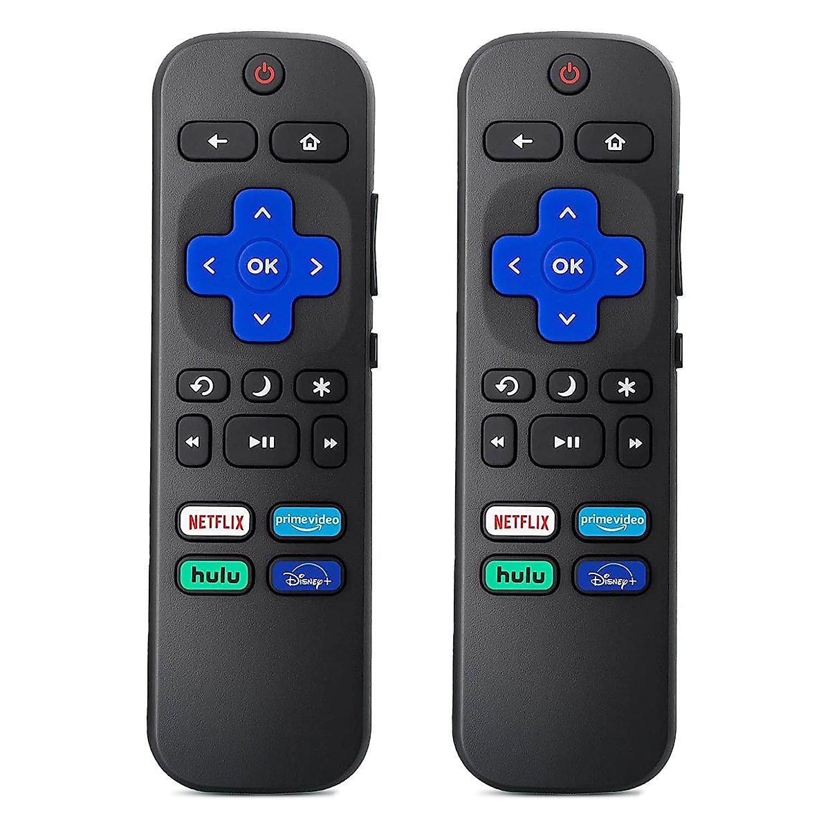 (Pack of 2) Replaced Remote Control for Roku TV, Compatible for Roku Built-in TCL/LG/Hisense/Philips/Sharp/Onn/Insignia/Element TV【Not for Roku Stick and Box】