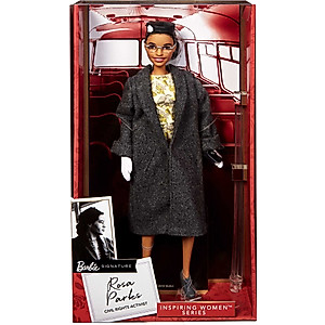 Barbie Inspiring Women Series Rosa Parks Collectible Barbie Doll, Wearing Fashion and Accessories, with Doll Stand and Certificate of Authenticity