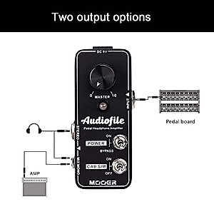 MOOER Audiofile Guitar Headphone Amp Analog, Access to Effects Circuits, Buffer/Clean Boost for Electric Guitar/Bass