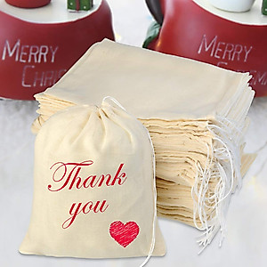 Tayfremn 100pcs Cotton Drawstring Bags, Reusable Muslin Bag Natural Cotton Bags with Drawstring Produce Bags Bulk Gift Bag Jewelry Pouch for Party Home Storage Wedding(6 by 7.9 inches)