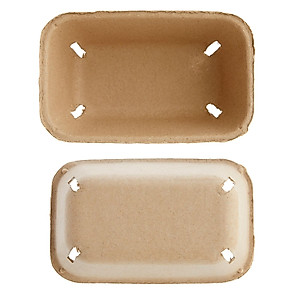 Pulp Fiber Berry Baskets for Fruit (1 Pint, 7.36 x 4.56 x 2.6 In, 60 Pack)