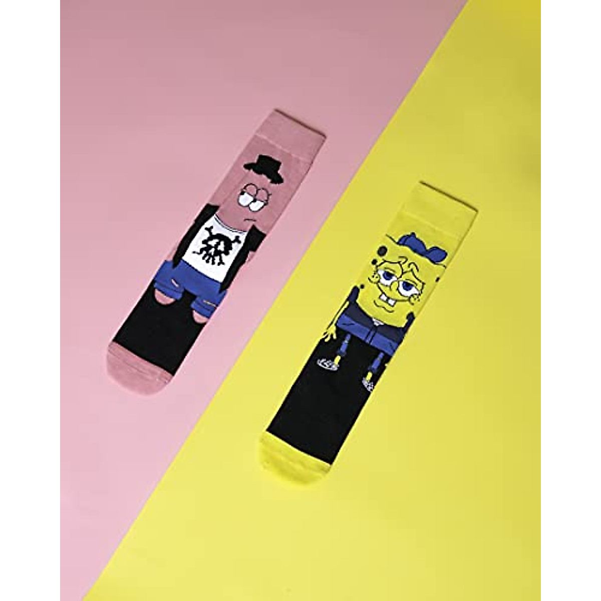 Odd Sox, SpongeBob and Patrick Hipster, Novelty Crew Socks, Wacky Crazy Fun 90s