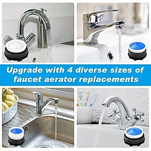 28 pcs Faucet Cache Aerators with 5 Pcs Faucet Aerator Key Cache Aerators Replacement Inserts for Sink M16.5 18.5 21.5 24 mm for Bathroom or Kitchen