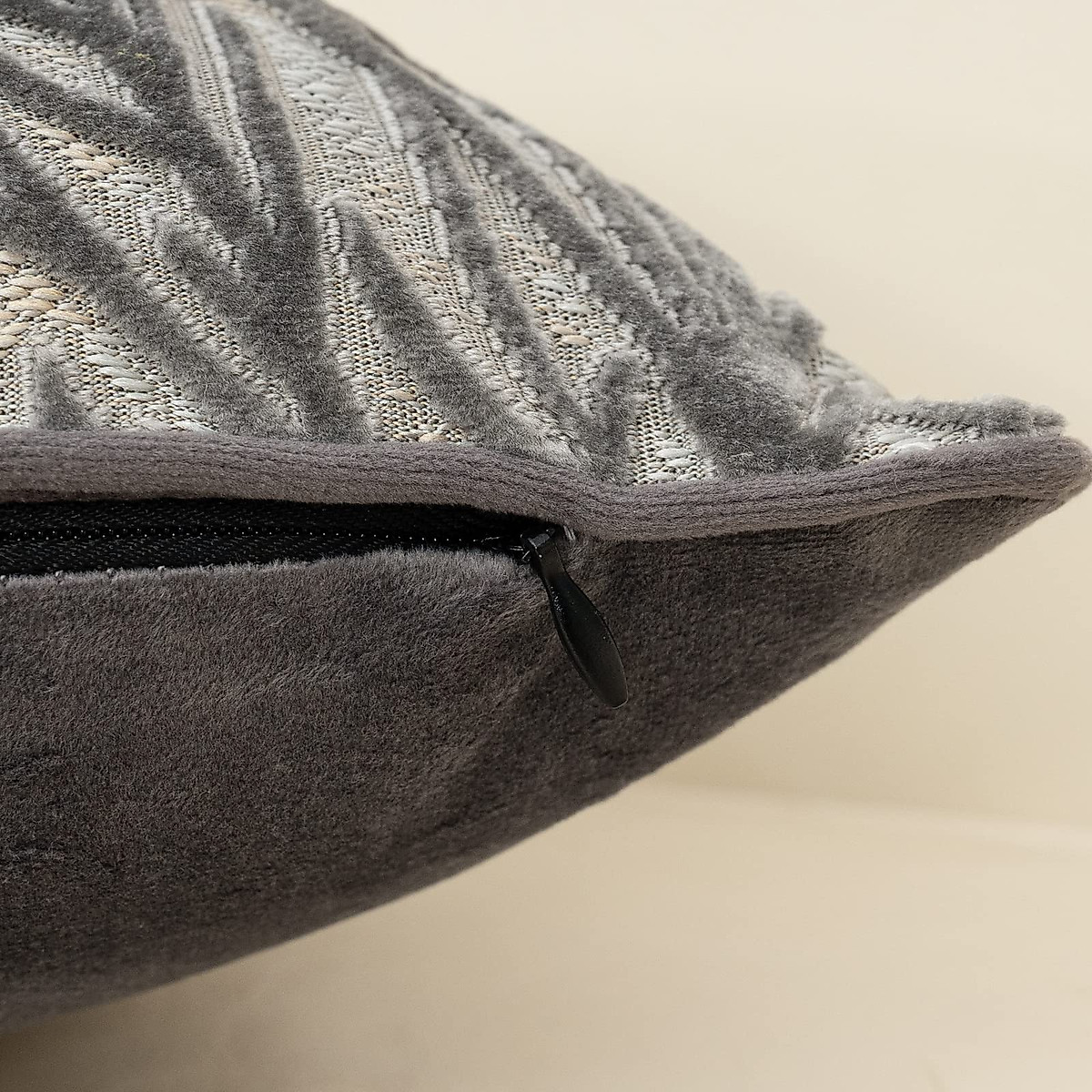 Yangest Grey Throw Pillow Cover Velvet Cushion Cover Branches Rectangular Pillowcase for Sofa Couch Bedroom Living Room, 12x20 Inch