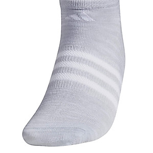 adidas Women's Superlite No Show Socks (6-Pair), Grey/White/Screaming Pink, Medium