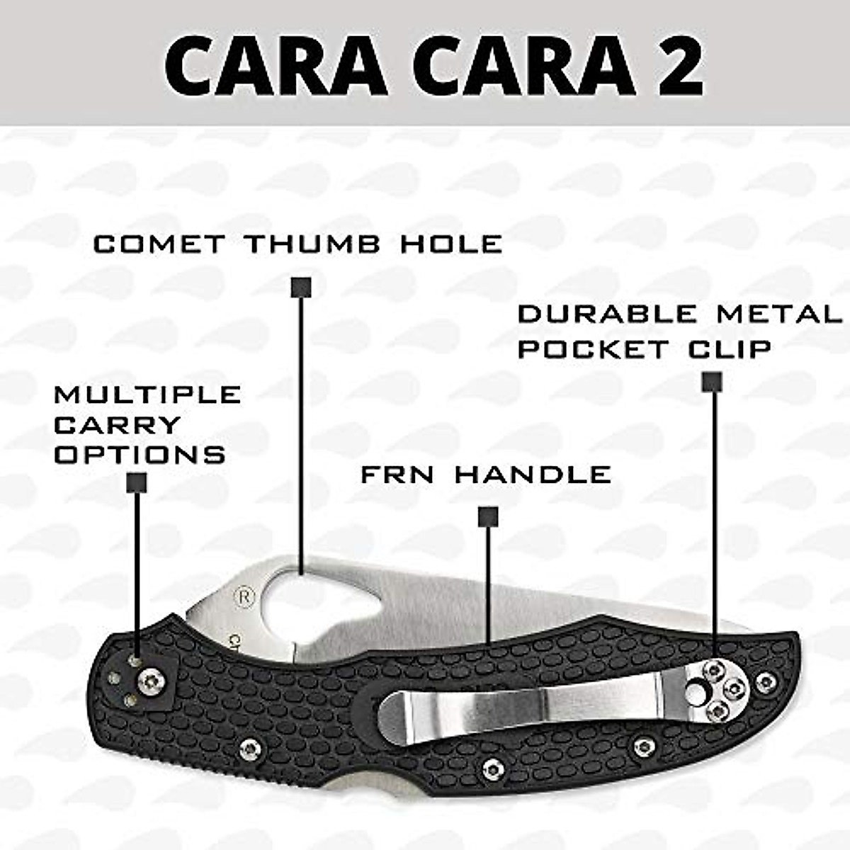 Spyderco Byrd Cara Cara 2 Lightweight Knife with 3.75" Stainless Steel Blade and Black Non-Slip FRN Handle - CombinationEdge - BY03PSBK2