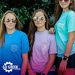 Kappa Kappa Gamma Script Letters T-Shirt | Sorority Pocket Tee (Medium) Navy