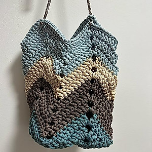 Light Blue Braided Cotton Cord Crochet Bag Yarn Hollow Knitted Crochet Yarns Round Rope Yarns 100g