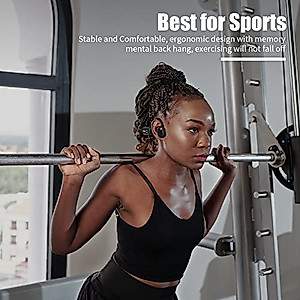 Ortizan Bone Conduction Headphones with LED Display, Open Ear Headphones Bluetooth 5.3 Sports Wireless Earphones with Built-in Mic IPX8 Waterproof for Swimming,Running, Cycling, Hiking(I6,Black)