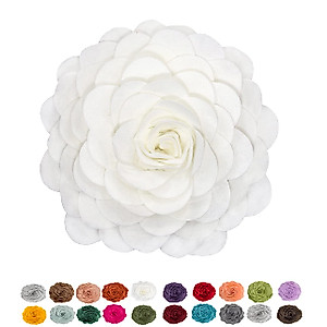 Fennco Styles Eva's Flower Garden Decorative Throw Pillow Cover 16" Round - Ivory Floral Accent Pillow Case for Home, Couch, Bed, Living Room, Holiday and Office Décor