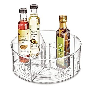 iDesign Recycled Plastic Lazy Susan Turntable Organizer Pantry, Bathroom, General Storage and More, The Linus Collection, 11.5", Clear