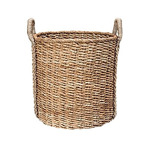 KOUBOO 1060038 Large Round Seagrass Basket, 20" x 20" x 24", Brown