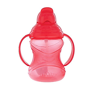 Nuby No-Spill Flip N' Sip Clik-It Cup with 360 Straw, 8 Ounce, Colors May Vary, Multicolor