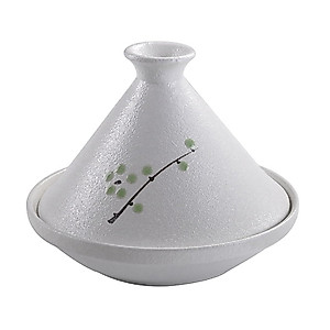 BAMFY Handmade Ceramic Tagine Pot for Cooking Traditional Moroccan Tajine Pot Non Stick Stew Casserole Slow Cooker with Cone-Shaped Closed Lid (Color : E)