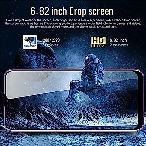 NIEGA Smartphone Unlocked Cell Phones S23 Ultra 6.82in HD Screen The Black Phone 3GB/32GB 6800mAh 128GB Extension Dual Sim Boost Mobile Phones Telefonos Glass Back Cover (Blue)