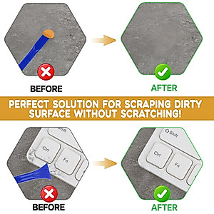 12Pack Plastic Scraper Tool Non-Scratch Carbon Fiber Plastic Scrapers Pen-Shaped Paint Scrapers Multi-Purpose Stiff Scratch Off Tool for Tight Spaces Kitchen Crevices Food Paint Cleaning