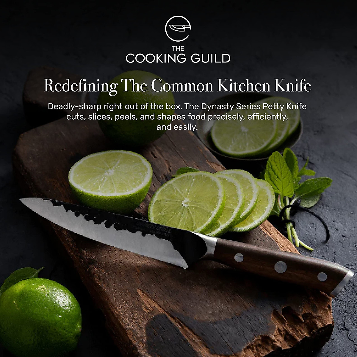 The Cooking Guild Dynasty Series Professional Paring Knife - 5" Japanese High Carbon Stainless Steel Fruit Knife Set - Rust-resistand & Razor-Sharp Pairing Knives Designed to Last a Lifetime