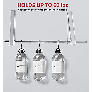 Dr.DJ Retractable Clothes Rack-Laundry Room Drying Rack Wall Mounted Clothes Hanger Foldable, Wall Mount, Folding Clohes Wall Hanger Home Storage Organizer, Aluminium, 2 Racks with Rod (Silver)