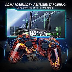 CHENGDAO Controller for PS3, Wireless Controller for Sony PlayStation 3, Remote Control with Double Vibration, Rechargeable Battery, 6-Axis Motion Control & USB Charging Cable