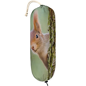 Animal Squirrel Plastic Bag Holder, Squirrel Tree Grocery Bag Storage Holder Hanging Garbage Shopping Bag Trash Bags Organizer for Kitchen Home