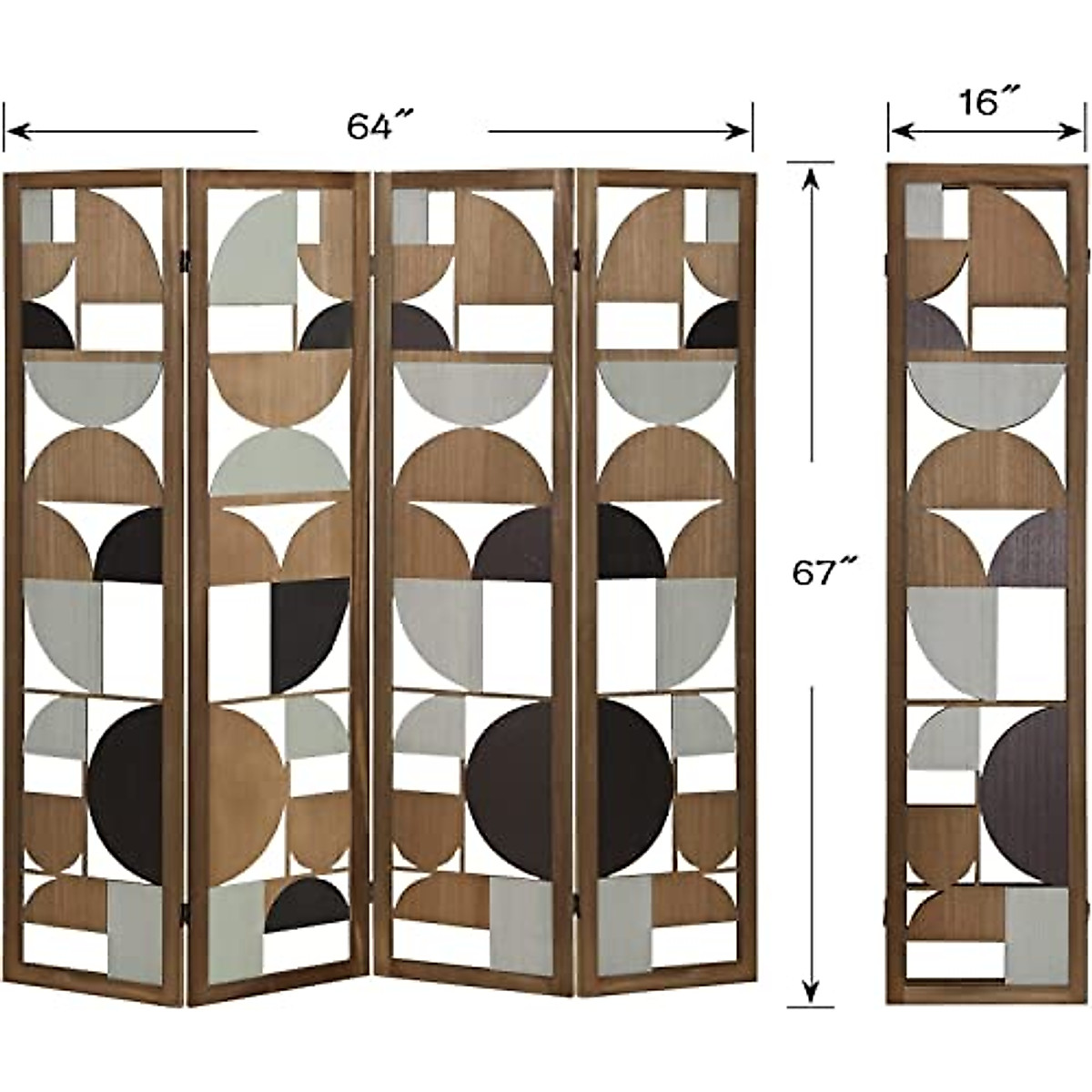 ECOMEX 4 Panel Room Divider,Freestanding Folding Room Divider Screen, Cutout Room Divider Wall, Room Dividers and Room Partition for Home Office（Classic Color）