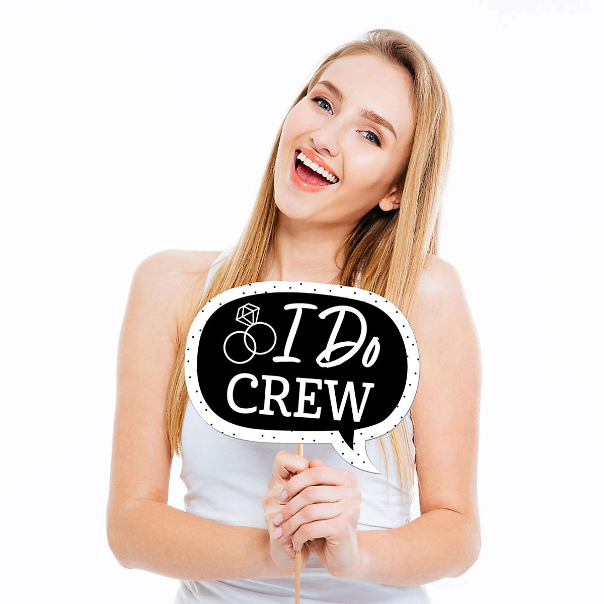 Big Dot of Happiness Funny Mr. and Mrs. - Black and White Wedding or Bridal Shower Photo Booth Props Kit - 10 Piece