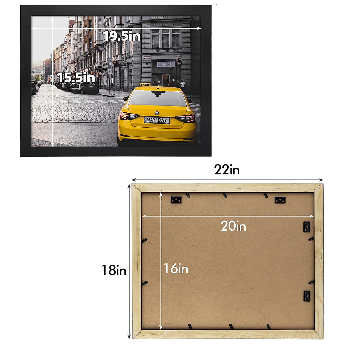 Golden State Art, 16x20 Black Picture Frame Made of Solid Wood & Tempered Glass (1 Pack)