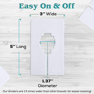 Closet Dividers for Hanging Clothes- 8x Rectangle Clothing Size Dividers for Racks, 1.5 WIDER White Closet Divider Set for Easy Labeling