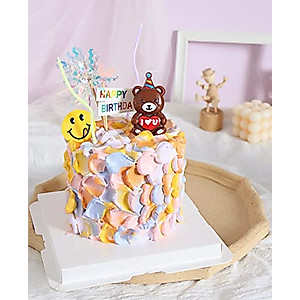 Cartoon Hug Bear Candle Set,Cute Mini Bear and I Love You Funny Baby Kids Children Happy Birthday Candles,Party Supplies,Cake Decoration
