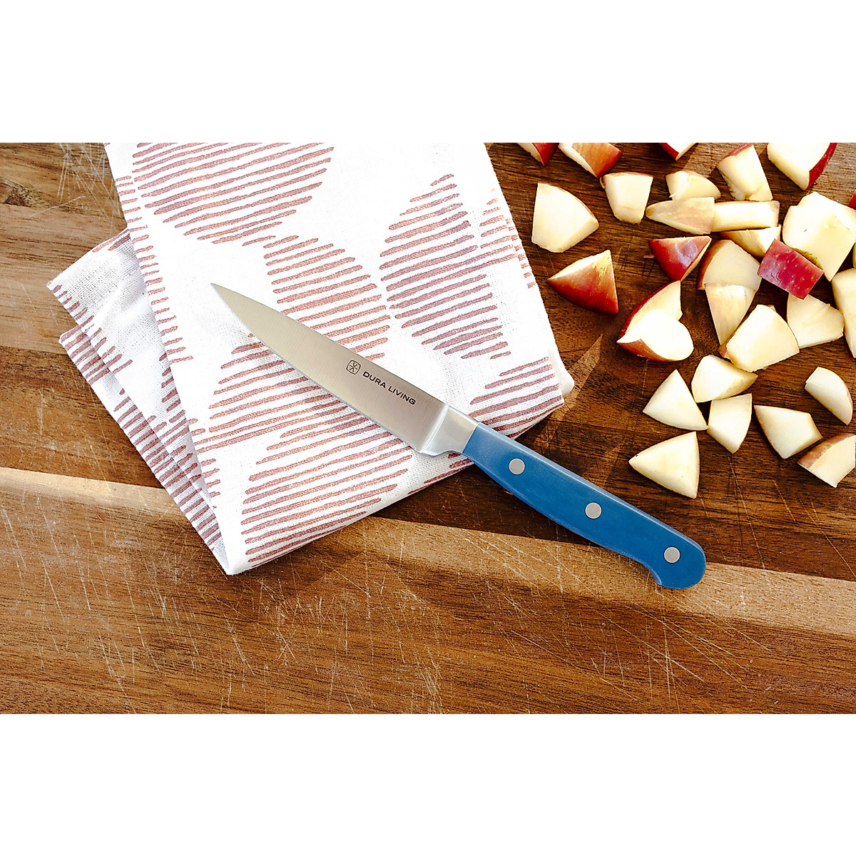 DURA LIVING 3.5 Inch Paring Knife – Essential High Carbon Stainless Steel, Razor-Sharp, Multipurpose Small Kitchen Knife, Ergonomic Handle, Perfect for Precision Tasks, Royal Blue