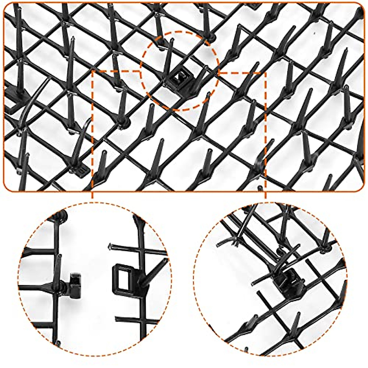 13Ft x 12 Inch Scat Mat for Cats, Cat Scat Mat with Spikes, Anti-Cats Deterrent Mat, Pet Repellent Mat, Cat Digging Stopper Prickle Strip for Indoor Outdoor Sofa Furniture with Garden Staples