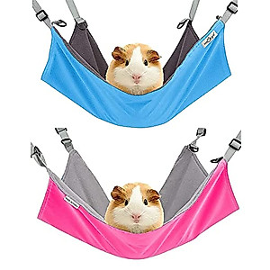 HOMEYA 2PCS Small Animal Guinea-Pig Hanging Hammocks Bed Pet Cage Hammock for Ferret Cat Rat Chinchilla Hamster Cavy Degu Gerbil Rabbit Playing Cozy Activity Fun Toy