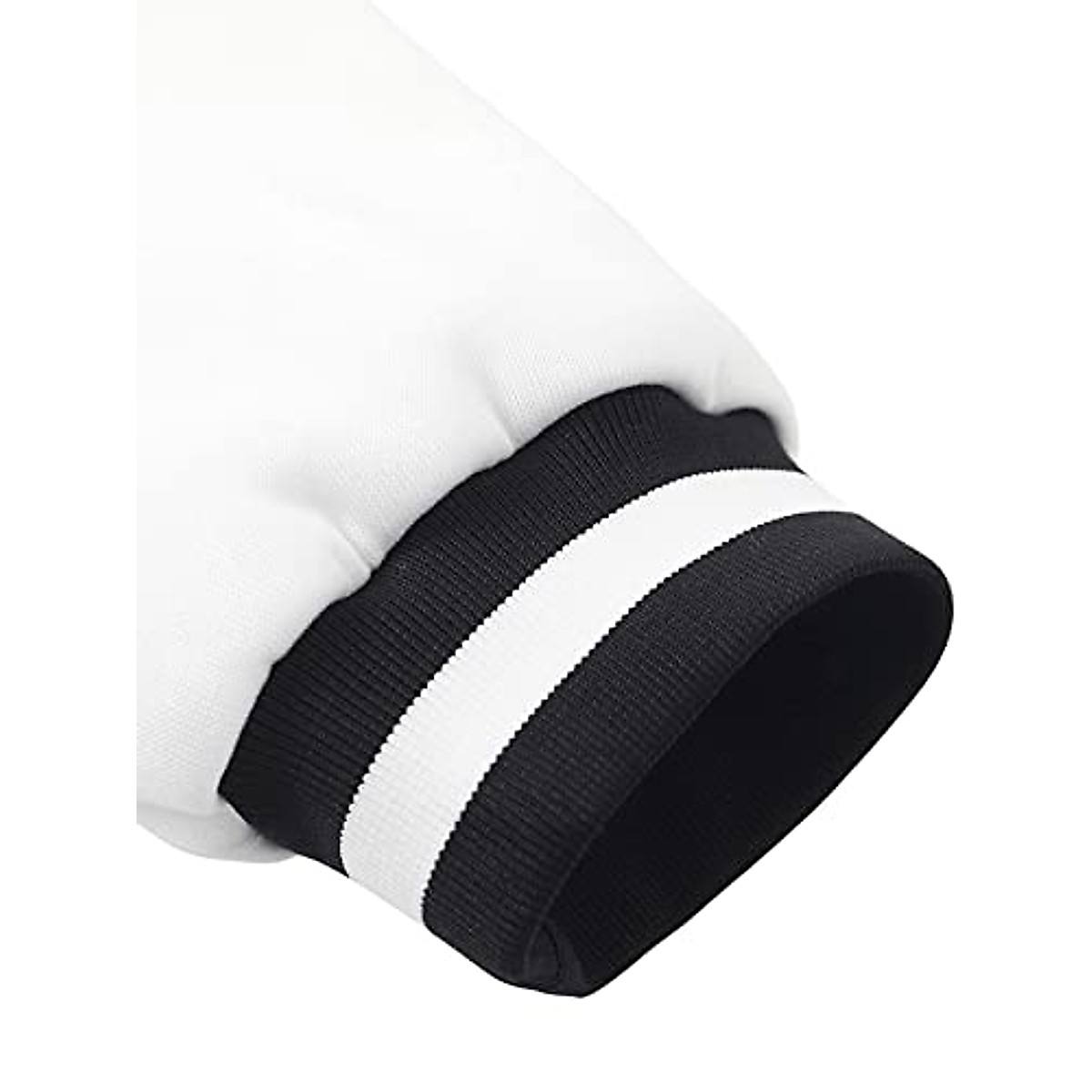 SOLY HUX Men's Varsity Jacket Letter Print Color Block Long Sleeve Baseball Jacket Bomber Coat Black and White M